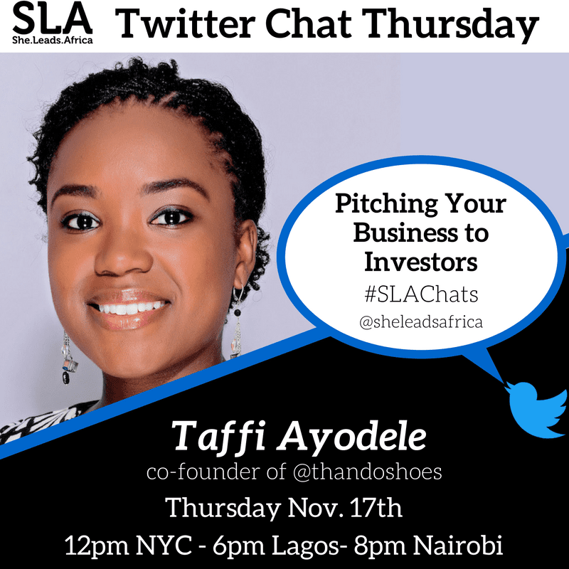 Twitter Chat with Taffi Ayodele: Pitching your business to investors ...